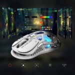 GravaStar Mercury M1 Pro Wireless Gaming Mouse, Lightweight Magnesium Alloy, 26,000 DPI, PAW3395DM Sensor, 5 Programmable Buttons, Support Wired/2.4GHz/BT, Up to 200 Hours Battery Life-Gradient Black